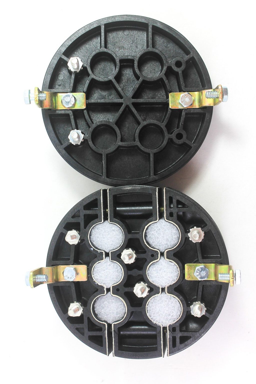 Coyote w/buffer tube storage, 6-port endplate, up to 4 trays/144 fibers ...