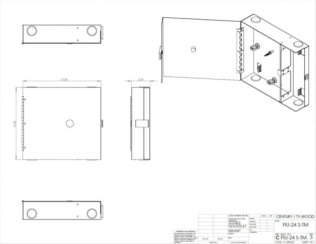 Splice and Termination Fiber Optic Wall Mount Enclosure-24-Port, Takes ...