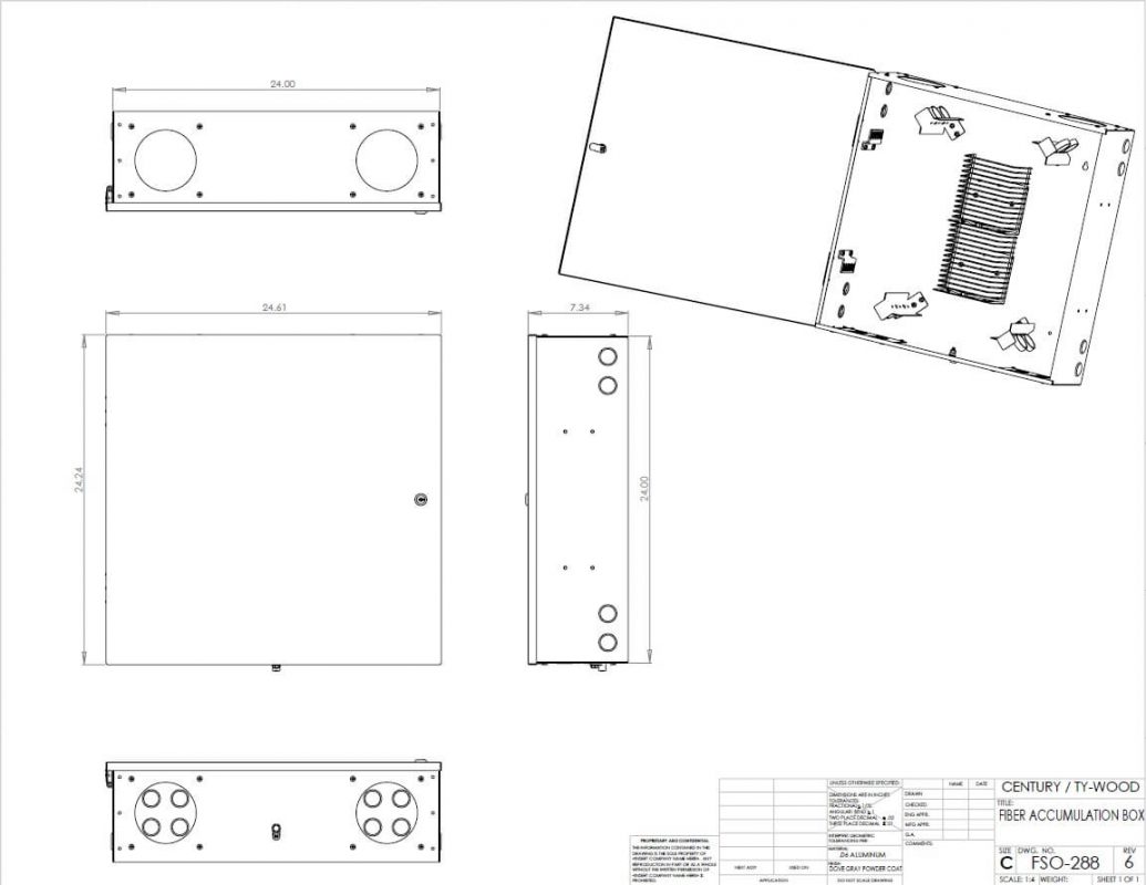 Splice Fiber Optic Wall Mount Enclosure – 1-288 Fiber Splice Storage ...