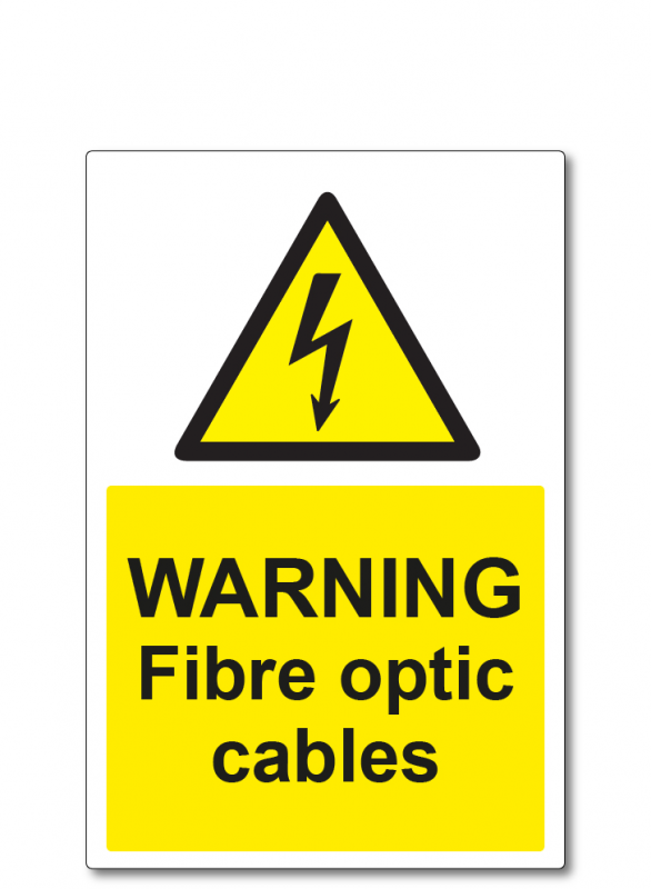 4 inch x 4 inch; (Temporary Warning: Fiber Optic Cable Sign) - Fiber ...